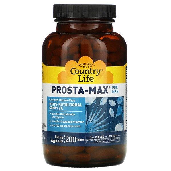 Country Life Prosta Max for Men - 200 Tablets | Supports Prostate ...