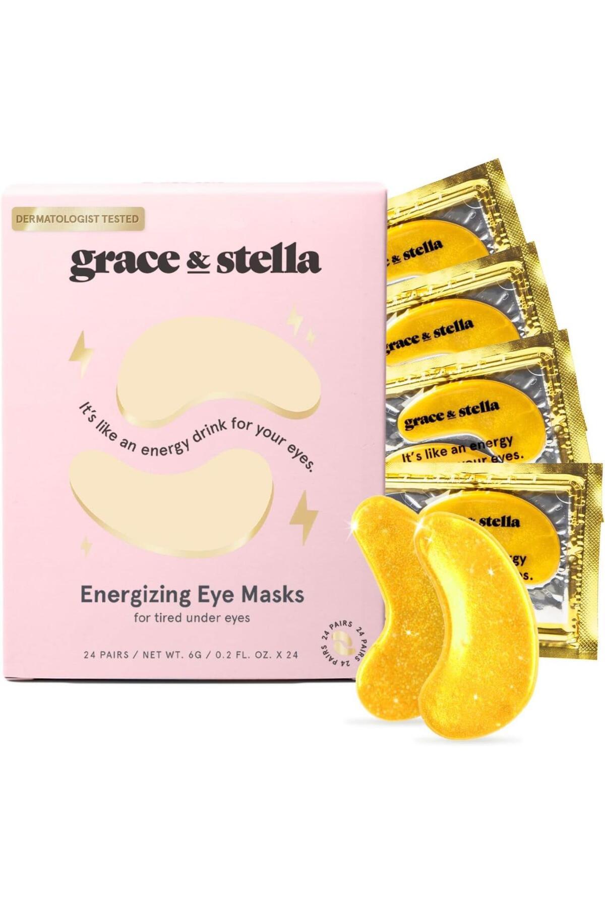grace & stella Eye Mask (Gold 1 pc) Reduces Dark Circles Puffy Eyes ...