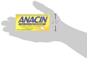 Anacin Aspirin Caffeine Pain Reliever 100 Tablets - Fast Acting NSAID ...