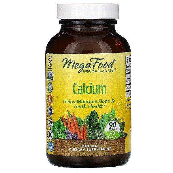 MegaFood Calcium 90 Tablets | Bone Health Supplement | Vegan & Non-GMO ...
