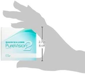 Bausch + Lomb PureVision 2 Monthly Lenses - Thin Spherical Soft Contacts 6 Pack BC 8.6 mm DIA 14 ...