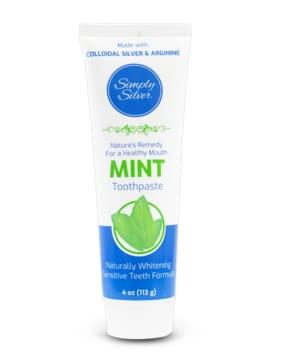 Simply Silver Mint Toothpaste - Natural Colloidal Silver, Fluoride-Free ...