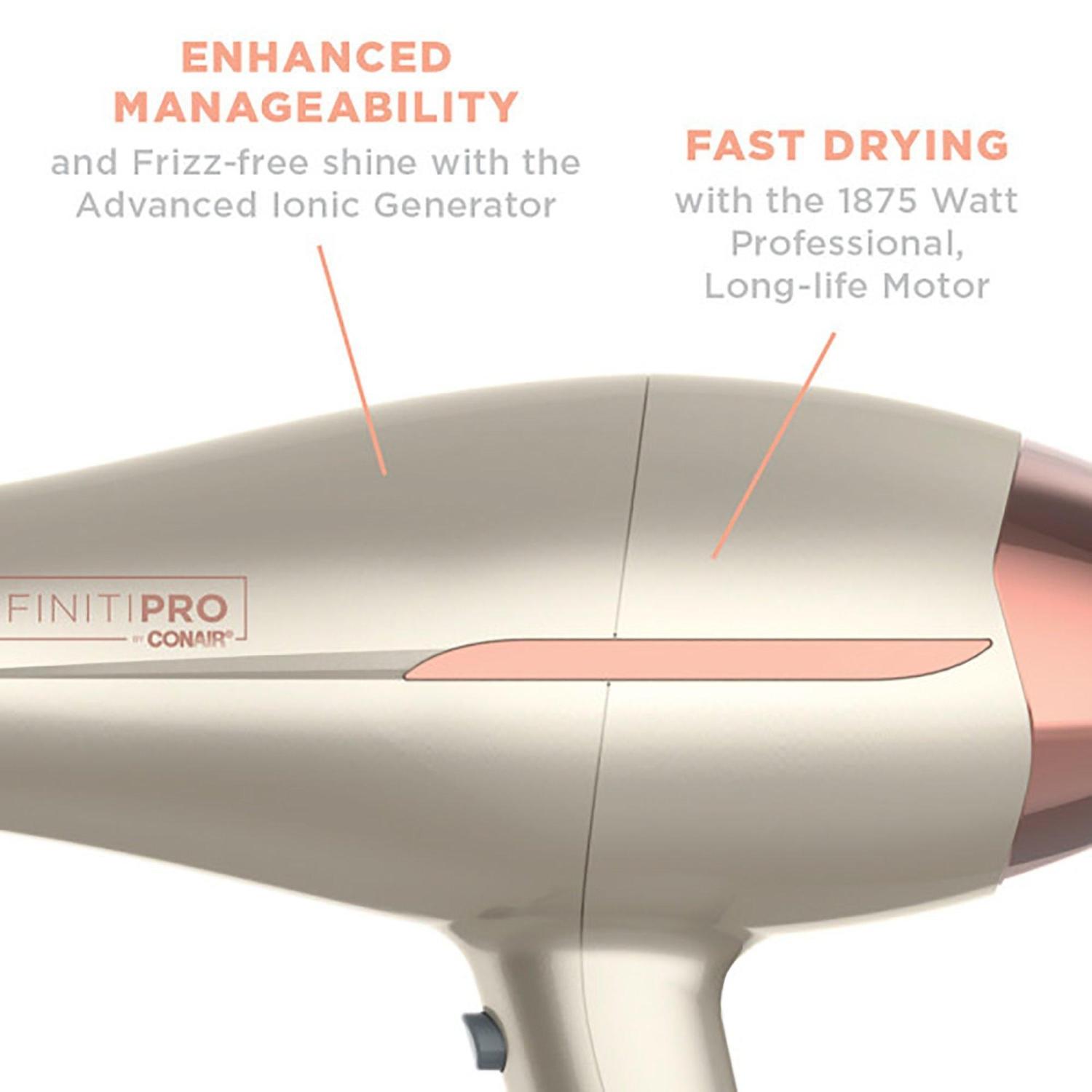 Conair InfinitiPRO By Conair 1875W Frizz-Free Pro Titanium Ceramic AC ...