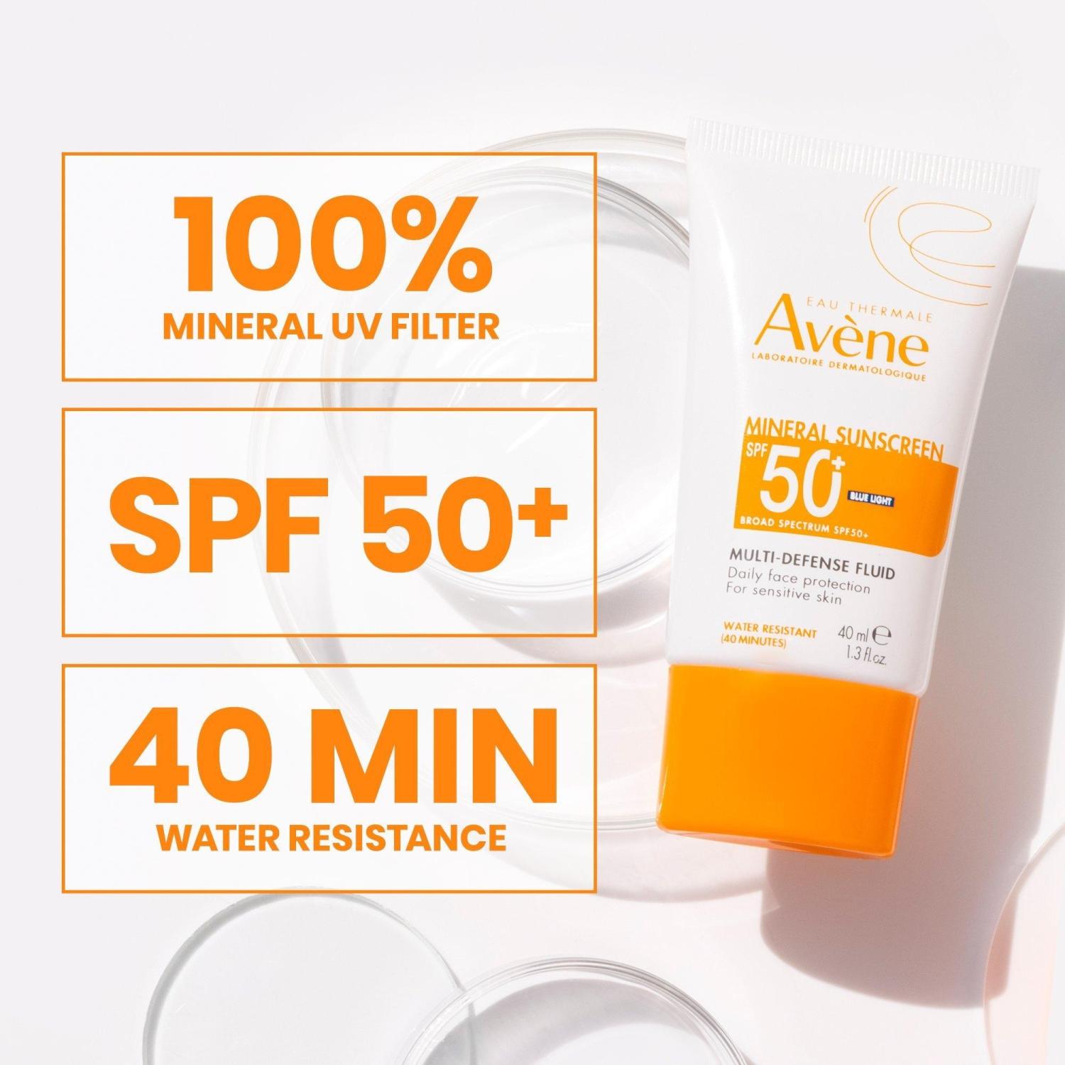 Discover Avène Mineral Sunscreen Multi-Defense Fluid SPF 50+ 1.3 oz ...