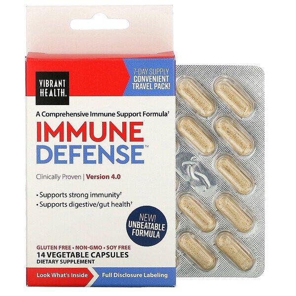 Vibrant Health Immune Defense Travel Pack â€“ 14 Vegetable Capsules for ...