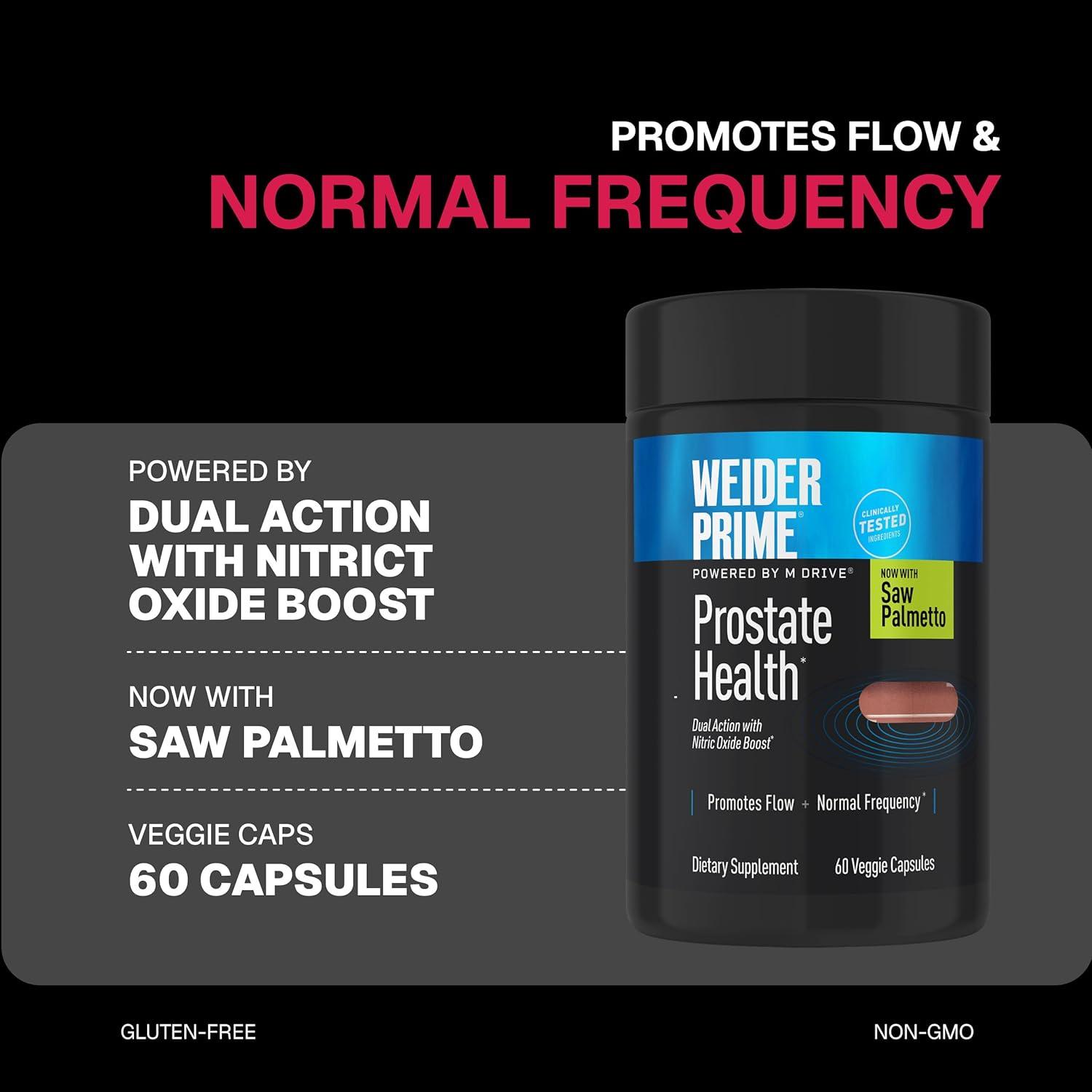 Weider Prime Prostate Health for Men - Dual Action with N.O. Boost - 60 ...