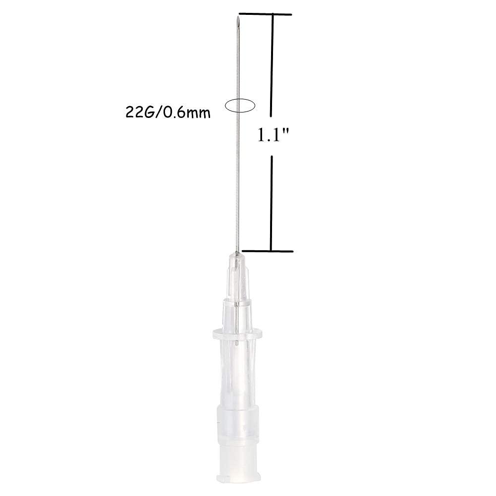 50PCS 22G Stainless Steel Hollow Body Piercing Needles - Disposable IV ...