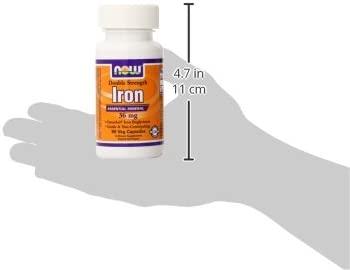 Now Foods Iron Double Strength 36 mg - 90 Veg Capsules | Boost Iron ...
