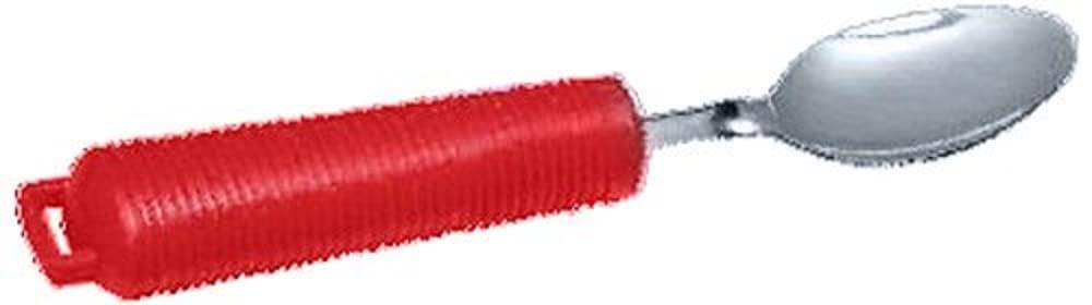 NRS Healthcare Red Handled Cutlery - Dessert Spoon | Easy Grip Utensil ...