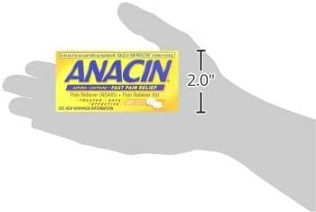 Anacin Fast Pain Relief, Aspirin + Caffeine Pain Reliever, 100 coated ...