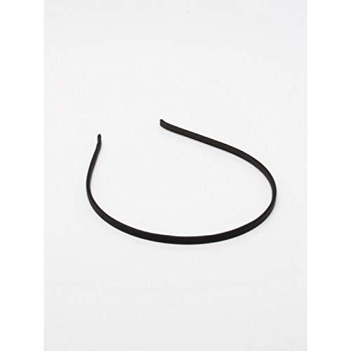 Black Satin Feel Narrow Headband with Metal Accent - Stylish Hair ...