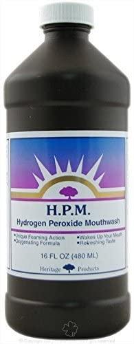 Heritage Hydrogen Peroxide Mouthwash 16oz (Pack of 4) - Natural Oral ...