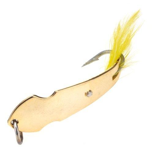 Luhr Jensen 13 Pet Spoon/Chartreuse Feather 24K Gold Plate - Premium ...