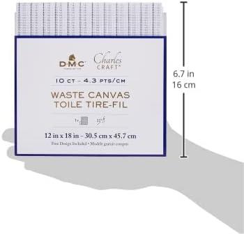 DMC CR9113 Waste Canvas 12x18-Inch 10 Count - Cross Stitch Fabric for ...