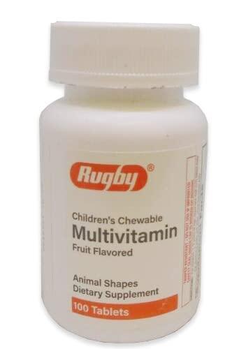 Rugby Children's Chewable Multivitamin | Animal Shapes | 100 Tablets ...