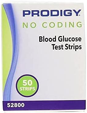 Prodigy 52800 No Coding Blood Glucose Test Strips - 50 Strips per Box ...