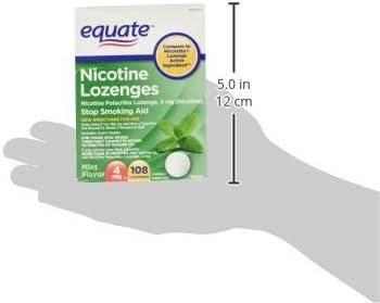 Equate - Nicotine Lozenge 4 mg Stop Smoking Aid Mint Flavor 108 Lozenges