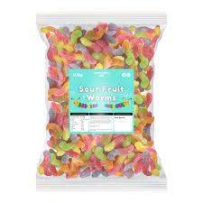 CandyCrave Fizzy Sour Fruit Worms Fizzy Coated Jelly Sweets 1Kg | Buy ...