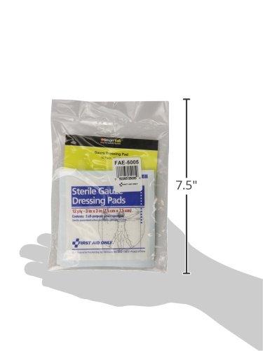 First Aid Only Sterile Gauze Dressing Pads | 3x3 | 5 Count | Pack of 6 ...