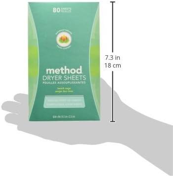 Method Dryer Sheets Beach Sage Fabric Softener and Static Reducer - 80 ...