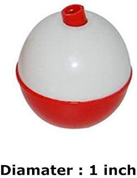 50Pcs 1 Inch Red and White Snap-on Round Fishing Bobbers for Fishing ...