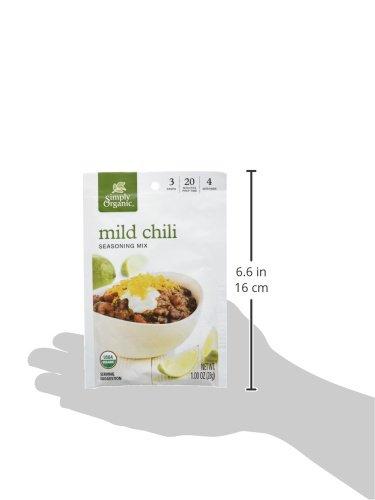 Simply Organic Mild Chili Seasoning Mix - Certified Organic 1oz Packets ...