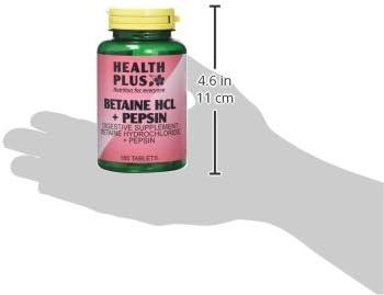 Health Plus Betaine HCl + Pepsin Digestive Health Supplement - 180 ...