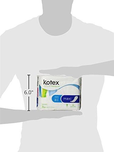 Kotex Regular Maxi Pads 24 ct - Absorbent Feminine Hygiene Protection ...