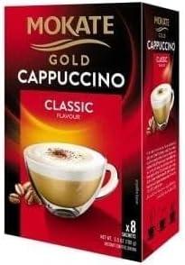 Mokate Gold Cappuccino Classic Flavour Instant Coffee 2 boxes x 8 12.5g sachets