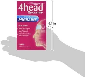 4Head Quickstrip Headache and Migraine Relief Strips - Pack of 4 | Fast ...