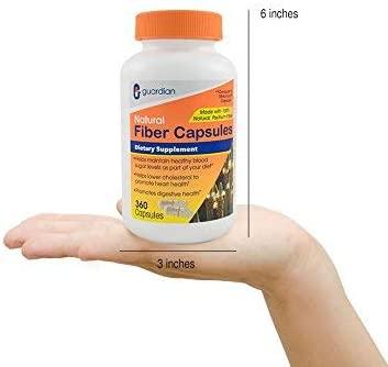 Guardian Fiber Capsules - 720 Count Natural Psyllium Husk Supplement ...
