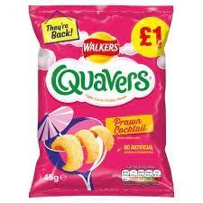 Walkers Quavers Light Curly Potato Snacks (Prawn Cocktail 15 x 54g ...