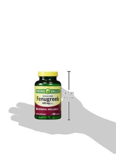 Spring Valley Fenugreek Capsules - 610mg (100 Count) | Pure and Natural ...