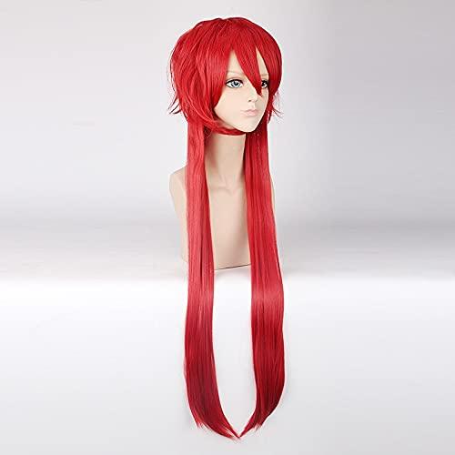 Wig for Grell Sutcliff Cosplay - Long Red Black Butler Costume Wig ...
