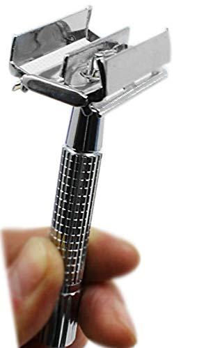 Old-Fashioned Double Edge Razor with 12 Stainless Blades for the ...