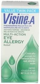 Visine-A Multi-Action Eye Allergy Relief Drops 0.5oz Twin Pack
