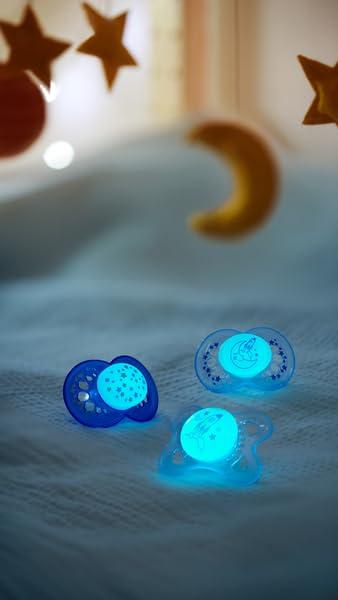 MAM Original Night Pacifiers Set of 2 - Rubber 6+ Months Light Blue ...