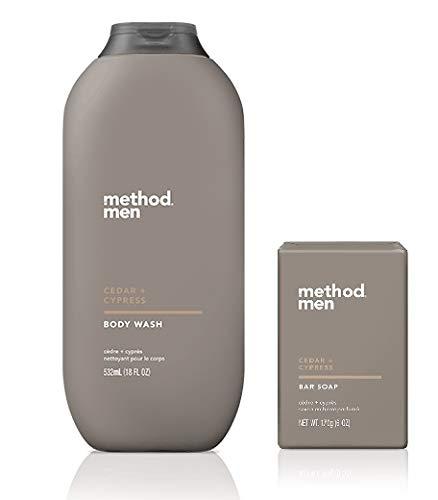 Method Men's Cedar + Cypress Body Wash & Bar Soap Set (18oz ...