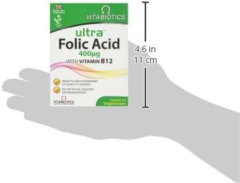 Vitabiotics Ultra Folic Acid Tablets 400mcg with Vitamin B12 - 60 ...