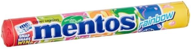 Mentos Rainbow Fruit Candy Sweets Rolls 38g (Pack of 5) Multipack Chewy ...