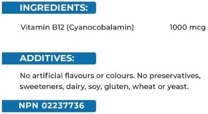 Swiss Natural Vitamin B12 (Cyanocobalamin) 1000mcg | 60 Tablets | Helps ...
