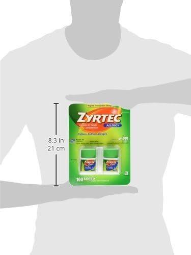 Zyrtec Cetirizine HCl 10mg Antihistamine - 100 Tablets