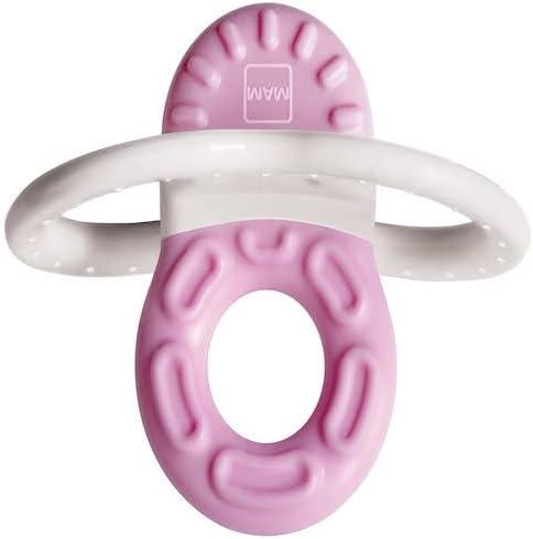 MAM Bite and Relax Teether with Clip - Pink Baby Teether for 2+ Months ...