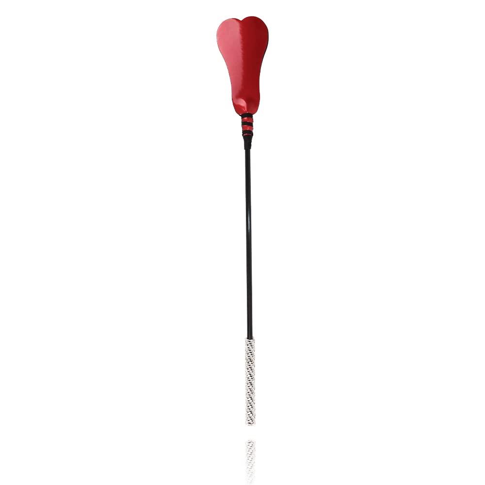 Luxury Rhinestone-Decorated Red Leather Riding Crop Whip for Equestrian ...