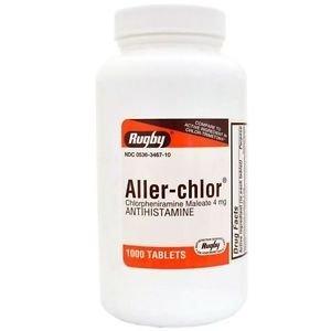 1000 Ct Rugby Aller-Chlor 4 Hour Chlorpheniramine Maleate 4mg ...