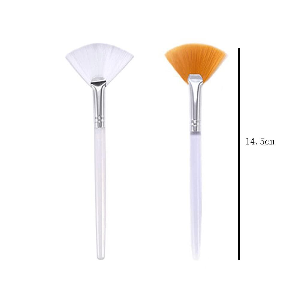 6-Piece Yellow Fan Brushes Set - Facial Mask & Makeup Applicator Tools ...