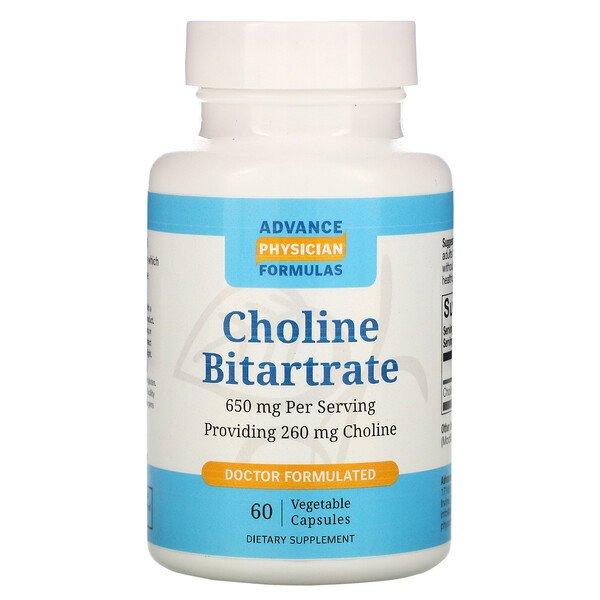Advance Physician Formulas Choline Bitartrate 650 mg - 60 Vegetarian ...
