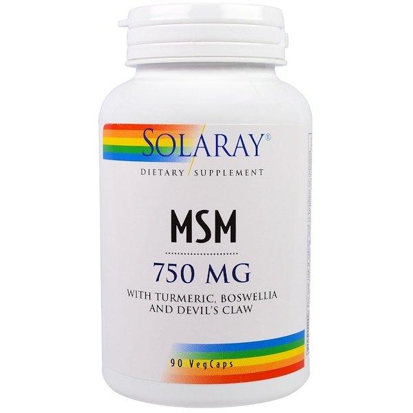 Solaray MSM 750 mg - 90 Veg Caps for Joint Support & Health