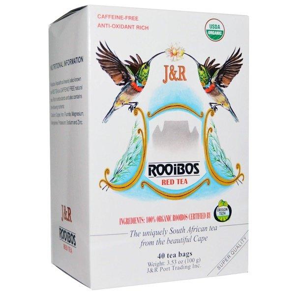 J&R Port Trading Co. Pure Rooibos Red Tea - Caffeine Free, 40 Tea Bags ...