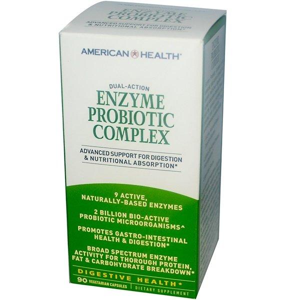 American Health Enzyme Probiotic Complex - 90 Veggie Caps for Digestive ...